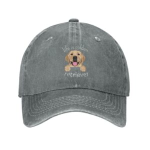 funny golden retriever caps life is golden retriever hat for men trendy mens hats gray