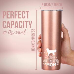 Onebttl Golden Retriever Mom Gifts, Skinny Tumbler for Golden Retriever Lovers, Women, Girl, Dog Lover and Dog Mom, 20oz, Rose Gold