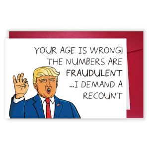 joukfun hilarious donald trump recount card, humor birthday card, card for 30th 40th 50th him her