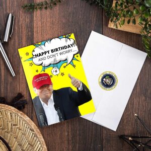 GIFTING GIGGLES Funny Donald Trump Birthday Card | Political Birthday Cards | Great President Gag Gift for 30th 40th 50th 60th 70th 80th 90th | Comes with Presidential Seal - MADE IN USA