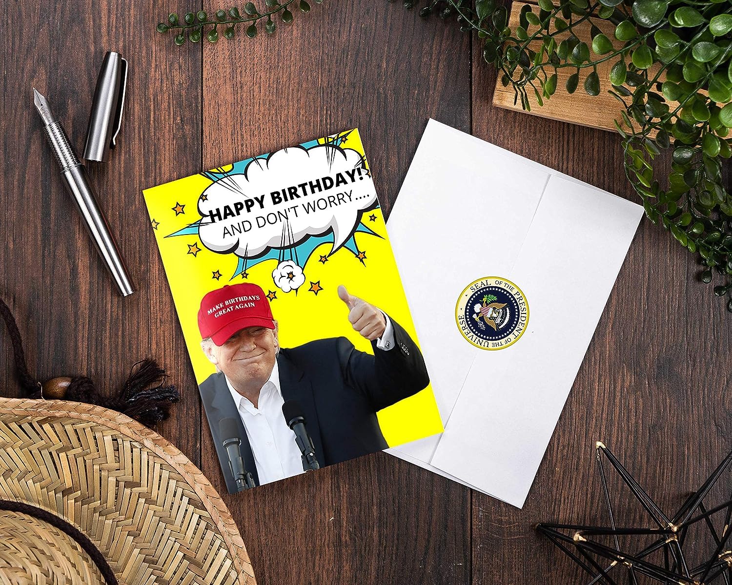 GIFTING GIGGLES Funny Donald Trump Birthday Card | Political Birthday Cards | Great President Gag Gift for 30th 40th 50th 60th 70th 80th 90th | Comes with Presidential Seal - MADE IN USA