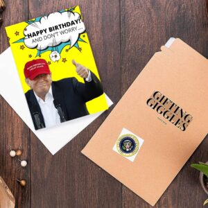 GIFTING GIGGLES Funny Donald Trump Birthday Card | Political Birthday Cards | Great President Gag Gift for 30th 40th 50th 60th 70th 80th 90th | Comes with Presidential Seal - MADE IN USA