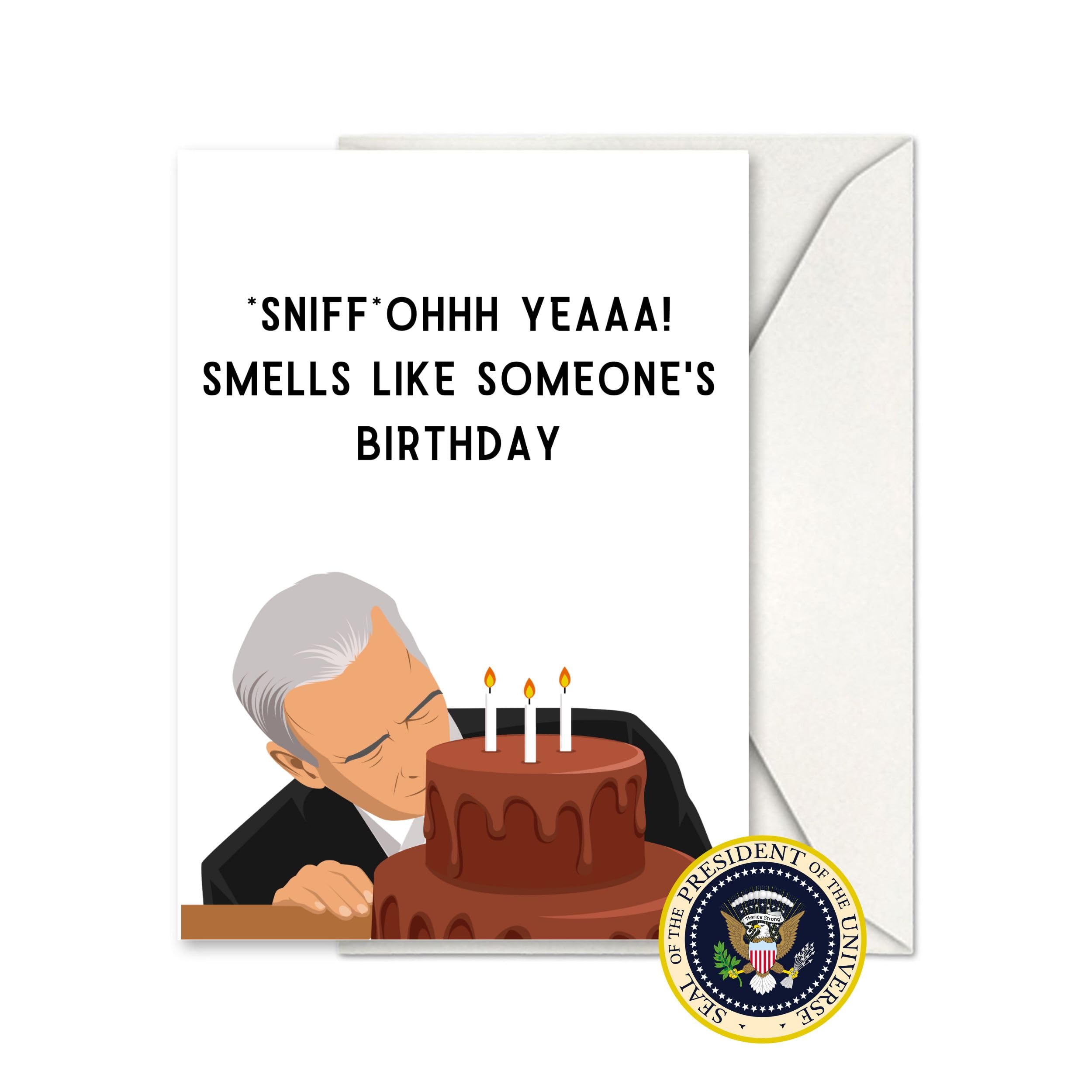 GIFTING GIGGLES Funny Joe Biden Birthday Card | Political Birthday Cards | Great President Gag Gift for 30th 40th 50th 60th 70th 80th 90th | Comes with Presidential Seal - MADE IN USA