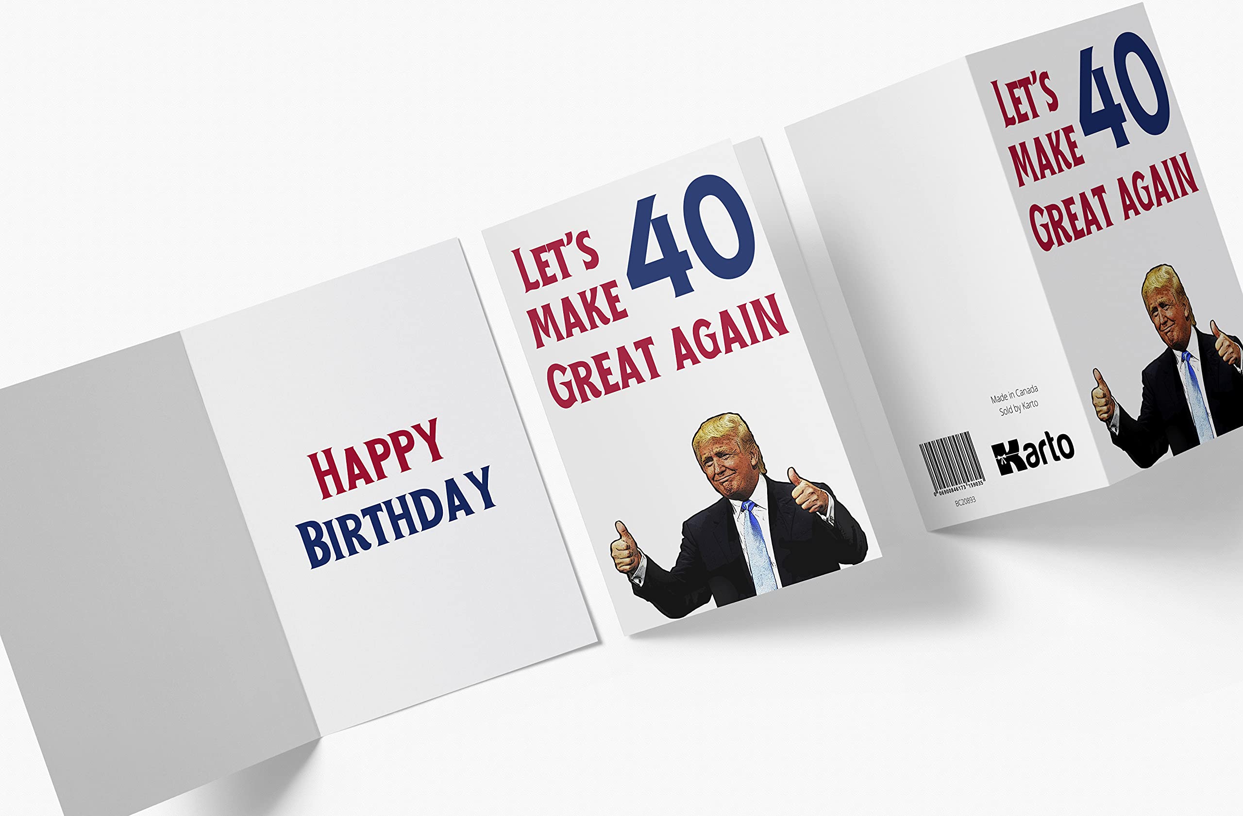 Let's Make 40 Great Again – Donald Trump – Sarcasm 40th Birthday Cards For Men, Women, Family, Friends, Etc. – Donald Trump Birthday Cards 40 years old – 40th Birthday Cards 40th Anniversary