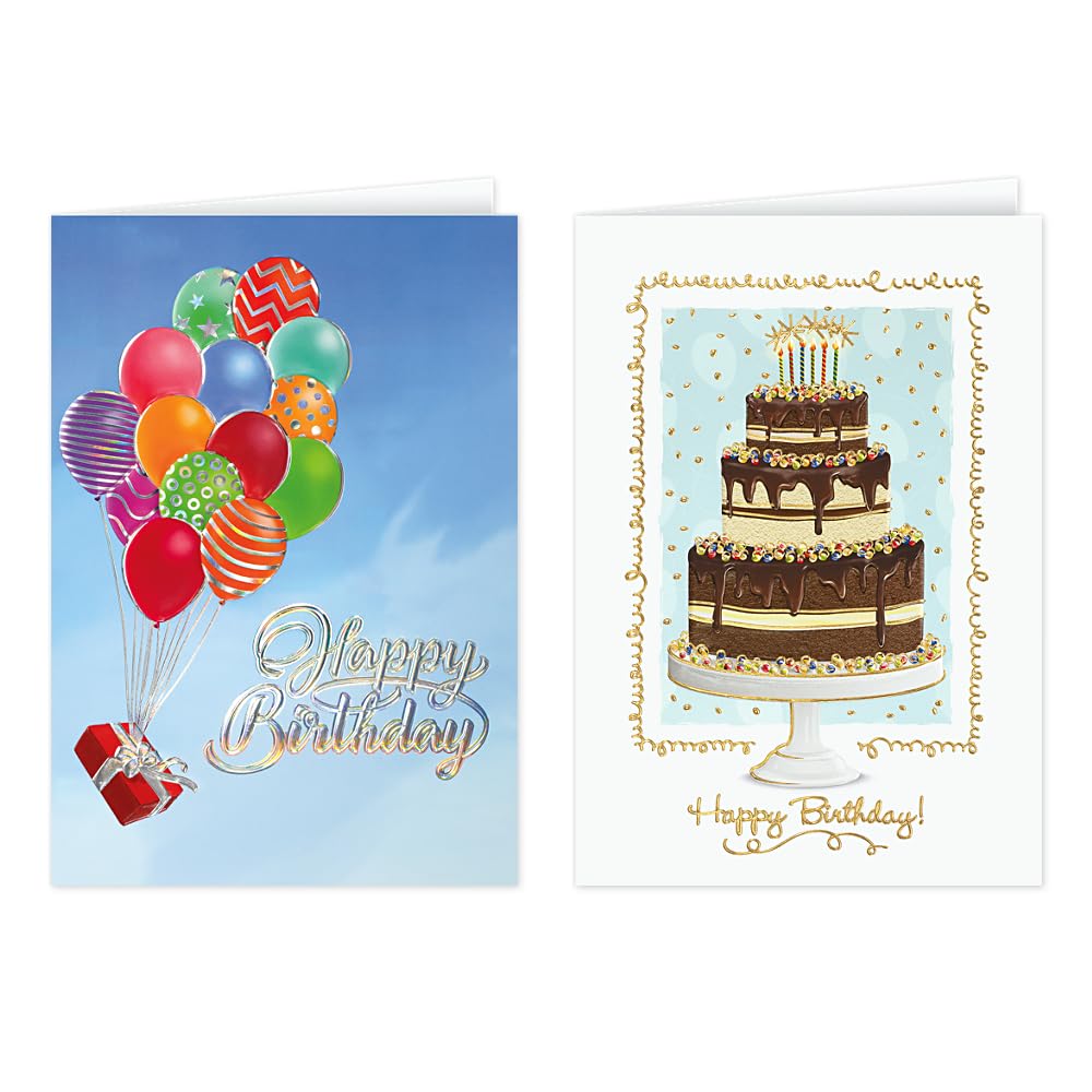 The Gallery Collection - Birthday Cards Assortment Box (35 Cards), Foil & Embossing (Birthday 2)