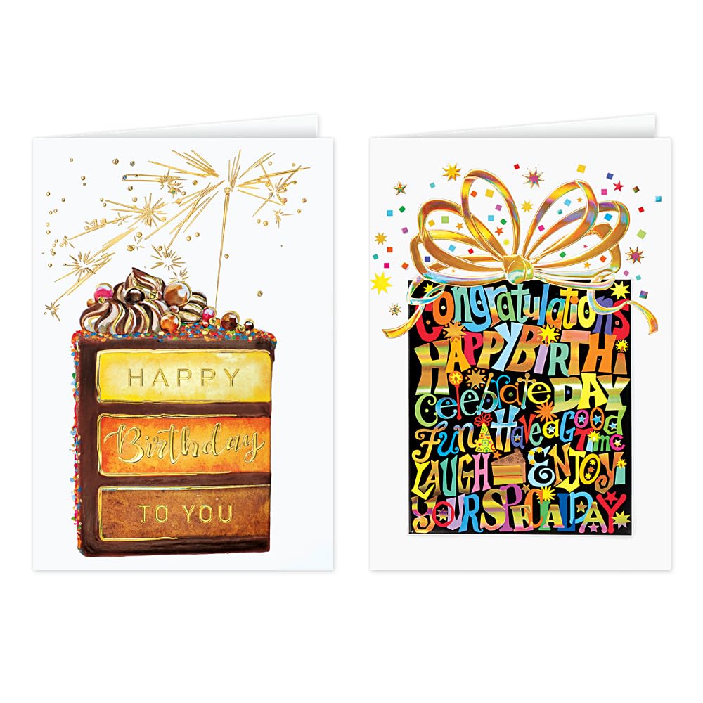 The Gallery Collection - Birthday Cards Assortment Box (35 Cards), Foil & Embossing (Birthday 2)