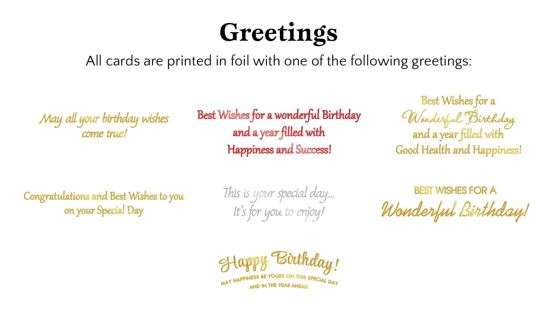 The Gallery Collection - Birthday Cards Assortment Box (35 Cards), Foil & Embossing (Birthday 2)