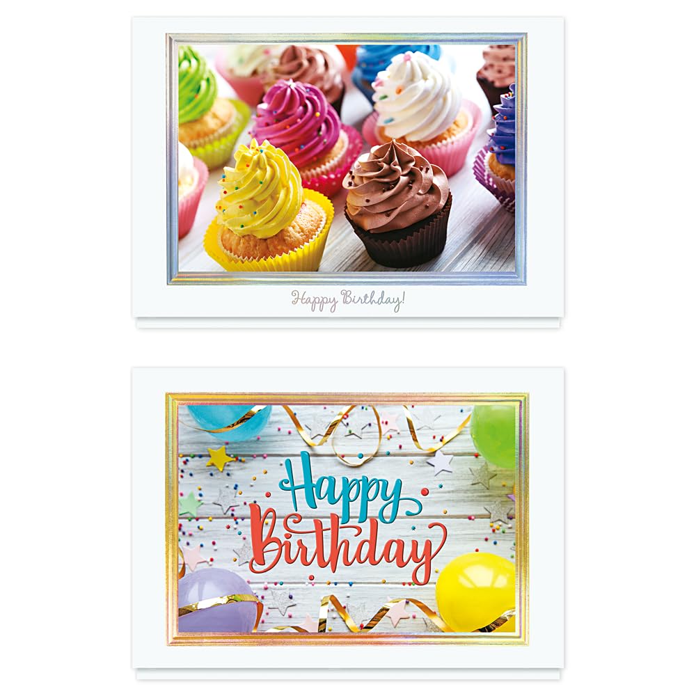 The Gallery Collection - Birthday Cards Assortment Box (35 Cards), Foil & Embossing (Birthday 1)