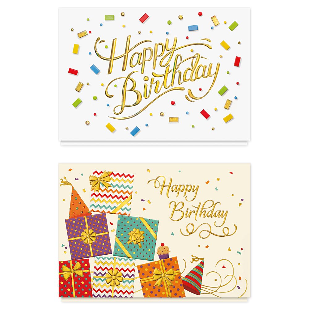 The Gallery Collection - Birthday Cards Assortment Box (35 Cards), Foil & Embossing (Birthday 1)