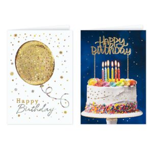 The Gallery Collection - Birthday Cards Assortment Box (35 Cards), Foil & Embossing (Birthday 1)