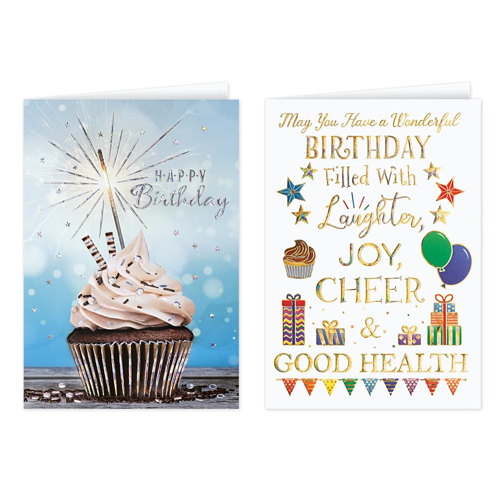 The Gallery Collection - Birthday Cards Assortment Box (35 Cards), Foil & Embossing (Birthday 1)