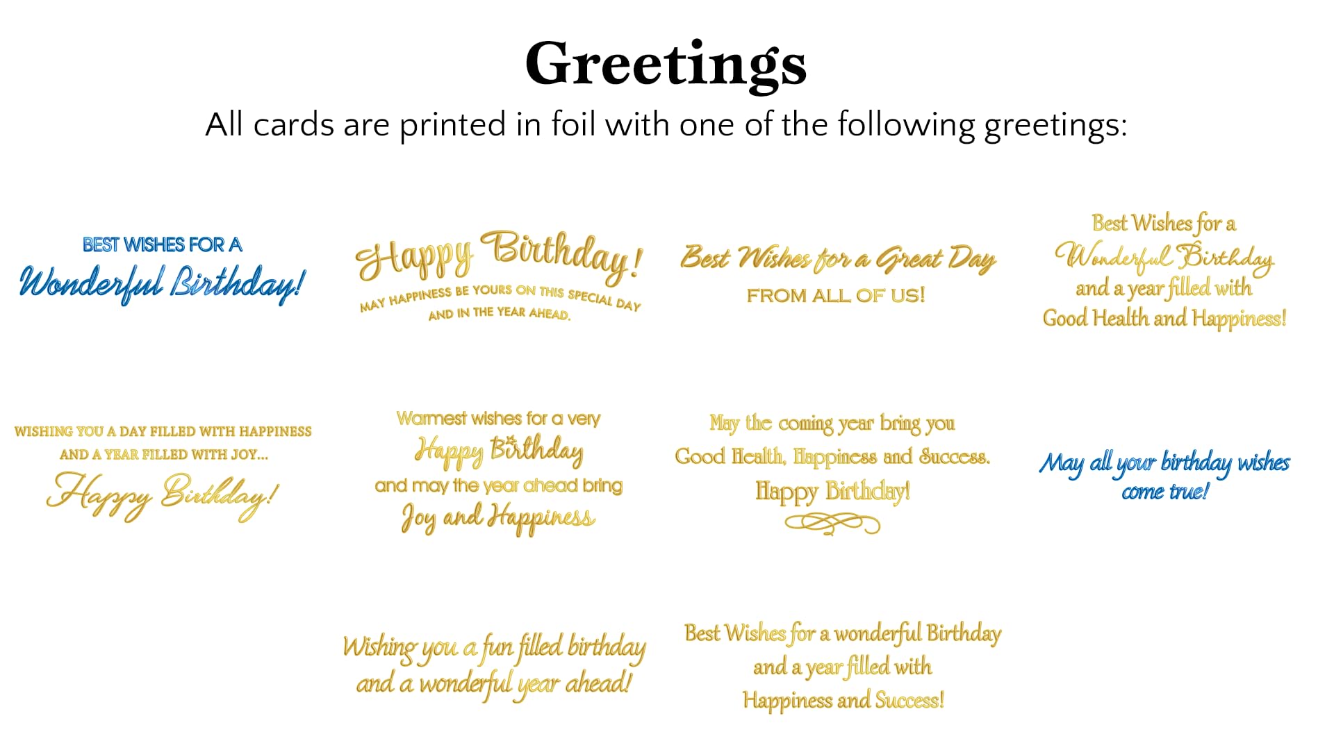 The Gallery Collection - Birthday Cards Assortment Box (35 Cards), Foil & Embossing (Birthday 1)