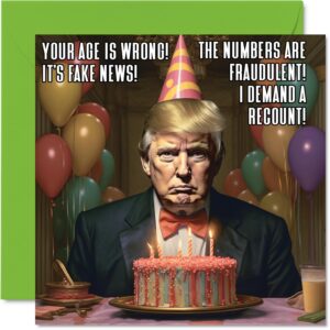 fun birthday cards for men & women - fake news - birthday card for mom mom dad papa pops sister brother daughter uncle aunt grandma grandpa coworker best friend, 5.7 x 5.7 inch joke greeting cards