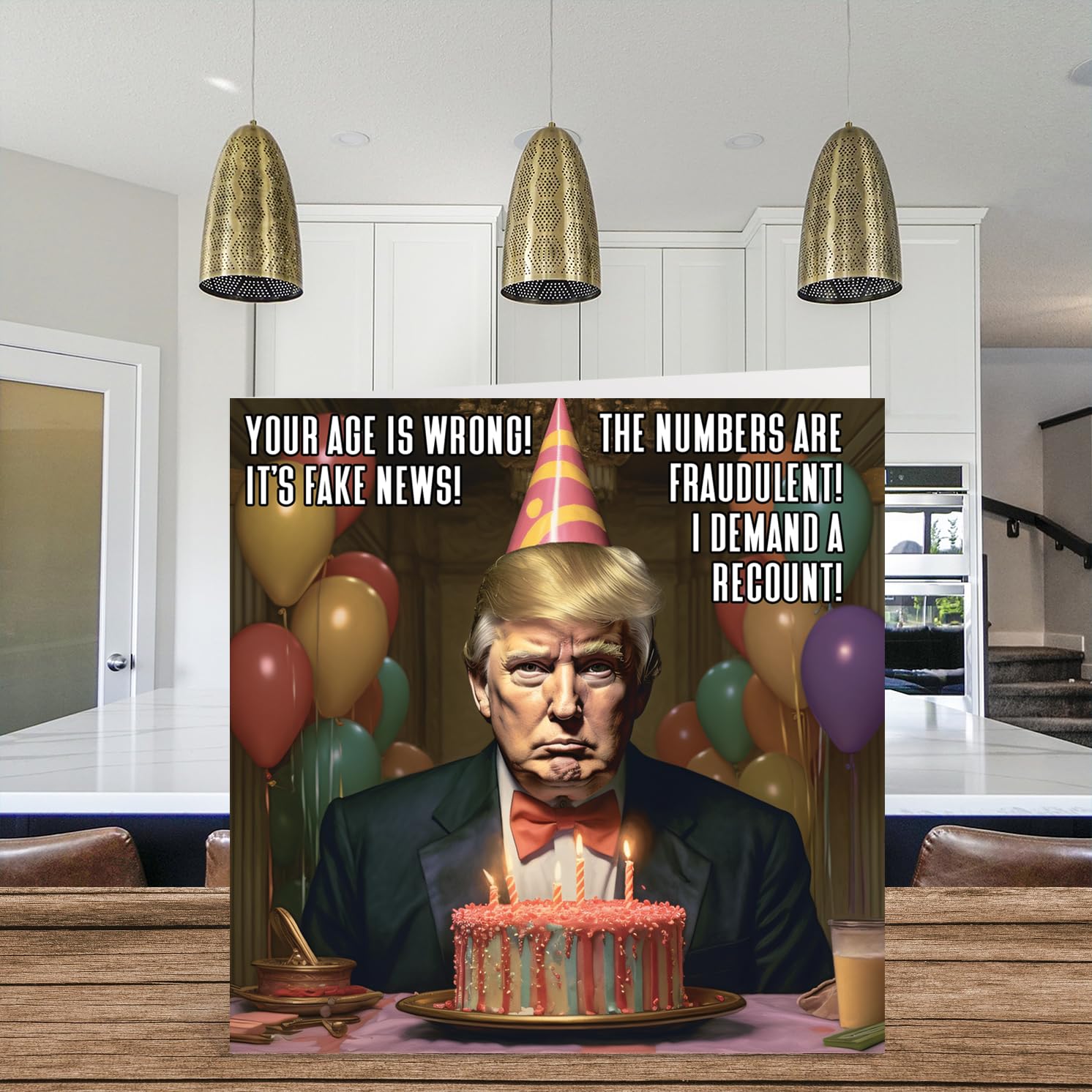 Fun Birthday Cards for Men & Women - Fake News - Birthday Card for Mom Mom Dad Papa Pops Sister Brother Daughter Uncle Aunt Grandma Grandpa Coworker Best Friend, 5.7 x 5.7 Inch Joke Greeting Cards