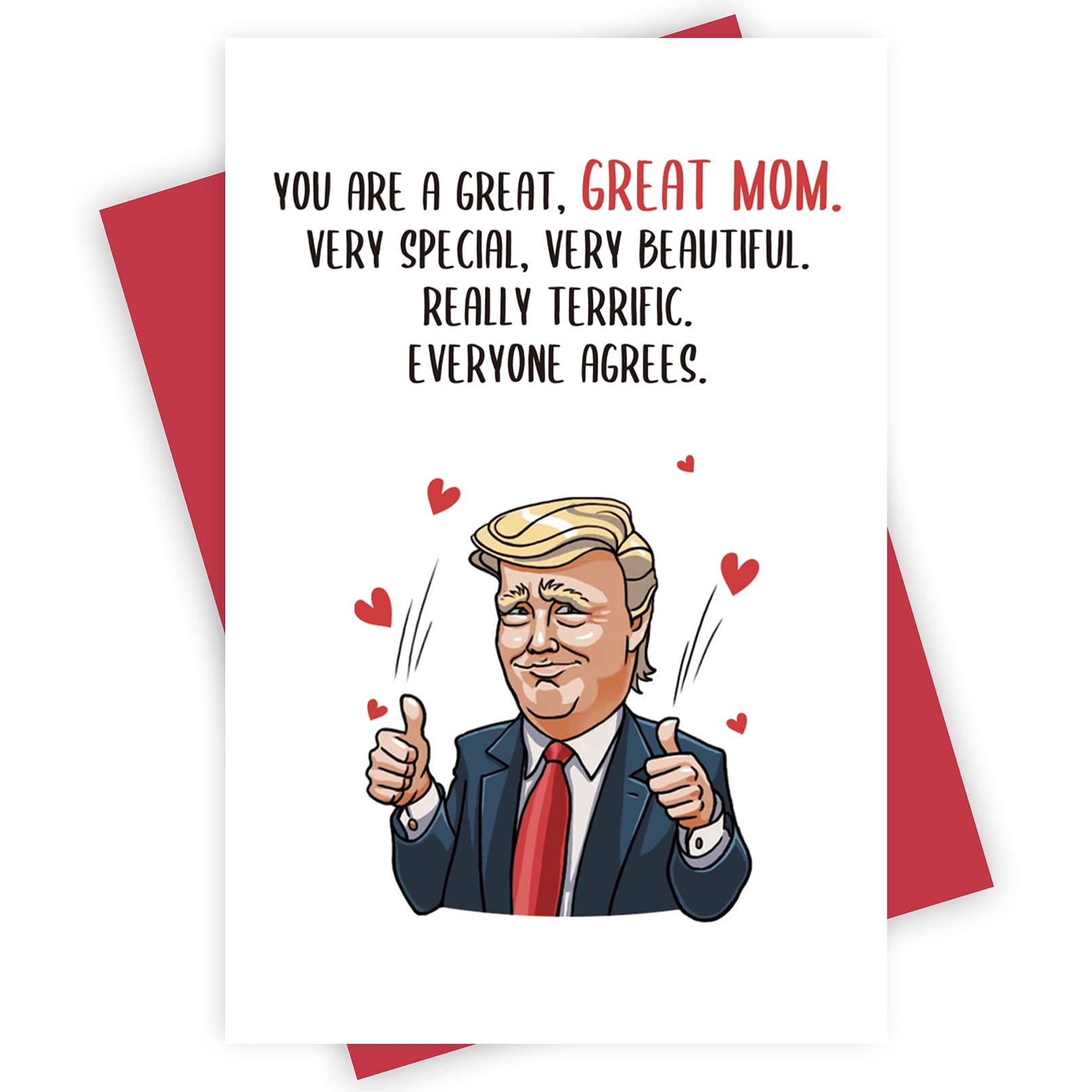 Alzombi Funny Trump Mother's Day Card, Humorous Birthday Card for Mom, You Are A Great Great Mom