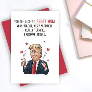 Alzombi Funny Trump Mother's Day Card, Humorous Birthday Card for Mom, You Are A Great Great Mom