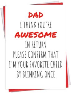 ikassong funny card for dad birthday father's day 5.3 x 7.6 with 2 envelopes