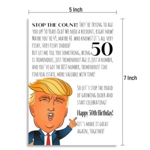 GIFTSFARM Funny 50th Birthday Card, 50 Birthday Card for Women Men, Birthday Card Decoration Gifts for Him or Her Turning 50 Years Old (5 x 7 Inch Birthday Card with Kraft Envelope)