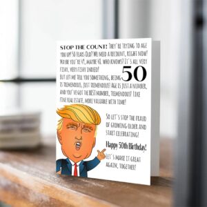 GIFTSFARM Funny 50th Birthday Card, 50 Birthday Card for Women Men, Birthday Card Decoration Gifts for Him or Her Turning 50 Years Old (5 x 7 Inch Birthday Card with Kraft Envelope)