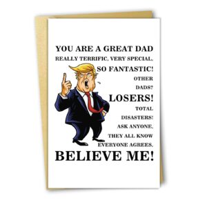 ojsensai trump fathers day card, hilarious birthday card for father, you are a great dad card, funny trump fathers day gift for dad