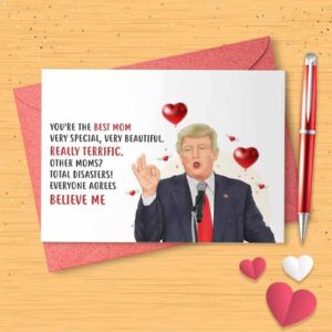 funny trump card for mom/grandma - card for mom grandma, mother's day, valentine's day, christmas, anniversary day, galentine, birthday, happy mothers card, mothers day card [00454]