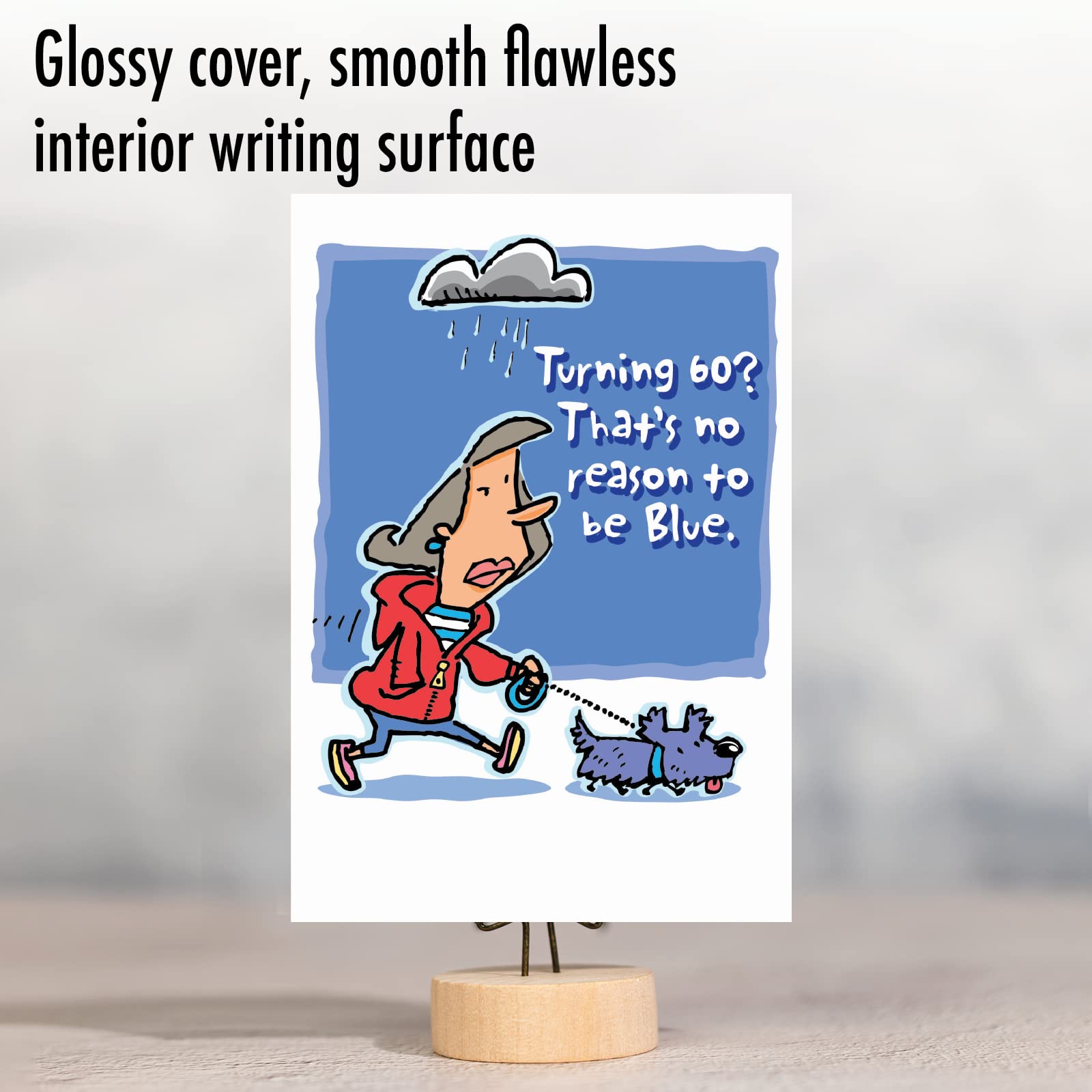 NobleWorks - 60th Birthday Greeting Card with 5 x 7 Inch Envelope (1 Card) - No Reason to be Blue 8202