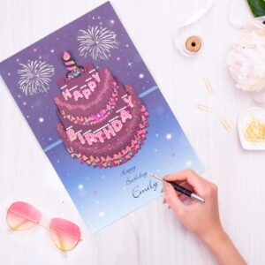 Yinqing Birthday Cards, Light and Music Birthday Cake Happy Birthday Card, 3D Pop Up Birthday Gift Greeting Card for Women Men Kids Husband Wife Mom Dad Daughter