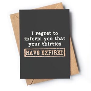 Funny 40th Birthday Card for men or women with envelope | Joke card for someone who is turning 40 years old | Original and unique present idea for him or her, family, friends or a co-worker.