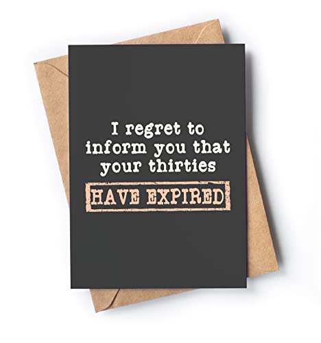 Funny 40th Birthday Card for men or women with envelope | Joke card for someone who is turning 40 years old | Original and unique present idea for him or her, family, friends or a co-worker.