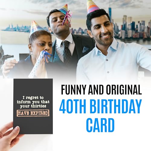 Funny 40th Birthday Card for men or women with envelope | Joke card for someone who is turning 40 years old | Original and unique present idea for him or her, family, friends or a co-worker.