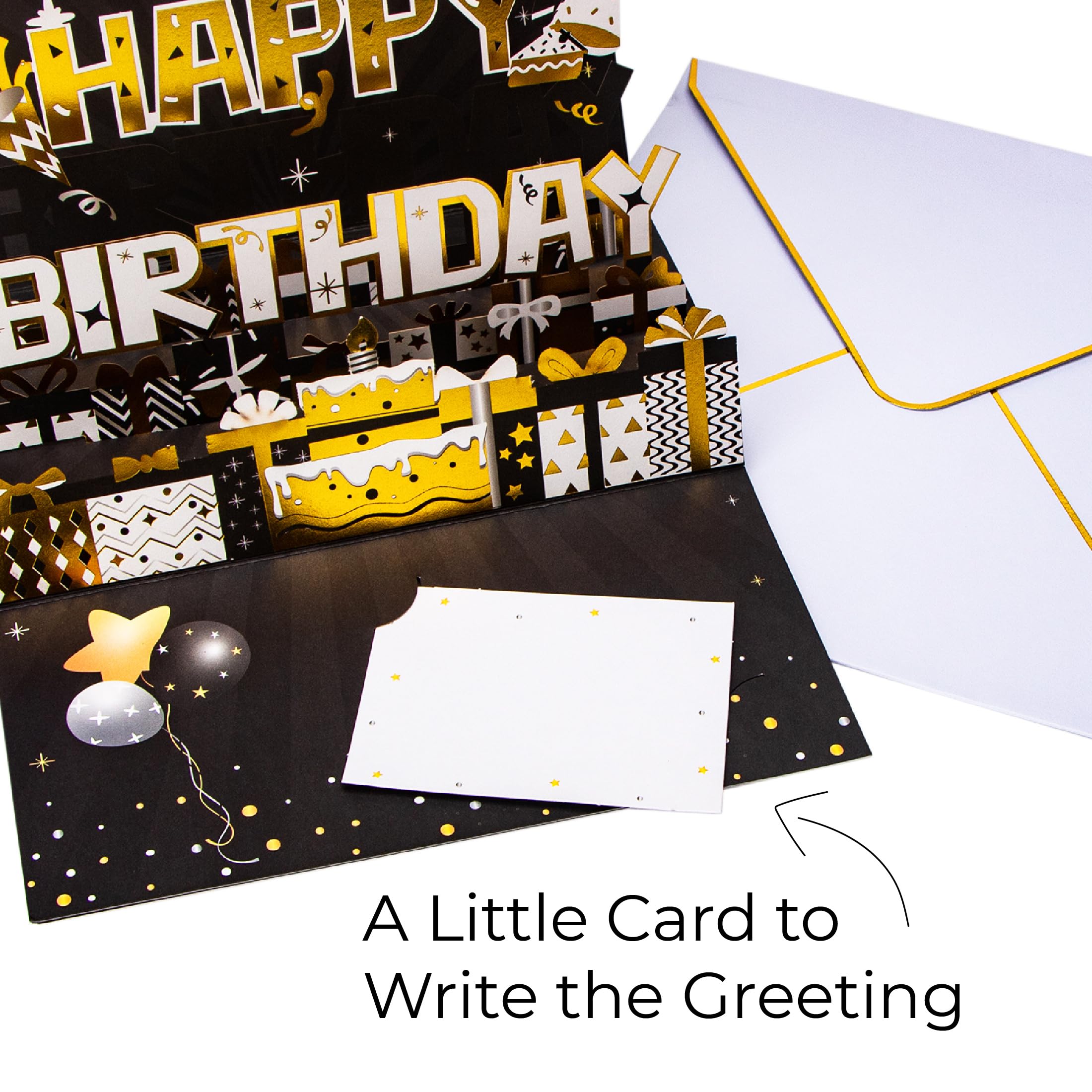 Ribbli Birthday Cards Light and Musical Fireworks Happy Birthday Card Pop Up Birthday Card Gift for Men, Women