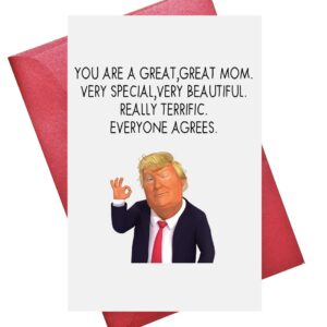 Funny Mother's Day Card, Mothers Day Greeting Card Trump, Funny Birthday Card for Mom - Trump Your Are a Great Mom