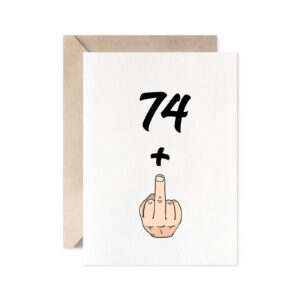 magjuche funny 75th birthday card, 74+1 women or men sweet 75 years old birthday gift joke card