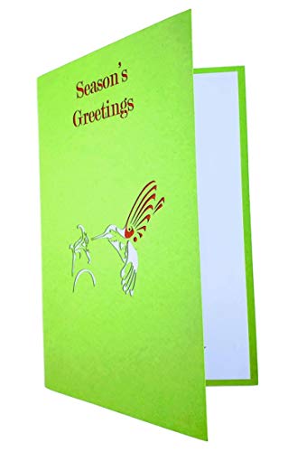 iGifts And Cards Season’s Greetings Hummingbird 3D Pop Up Greeting Card – Merry Christmas, Happy Holidays, Feliz Navidad, Joy, Hope, Unique, Special