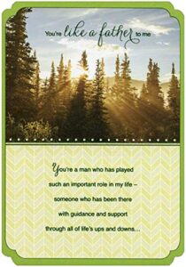 designer greetings sunbeam shining through tall evergreens you're like a father birthday card