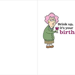 RSVP Wine Doesn't Have Many Vitamins Funny/Humorous Feminine Birthday Card for Her : Woman : Women,Cherry,5" x 7",GC-B2860A