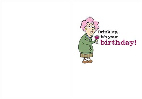 RSVP Wine Doesn't Have Many Vitamins Funny/Humorous Feminine Birthday Card for Her : Woman : Women,Cherry,5" x 7",GC-B2860A