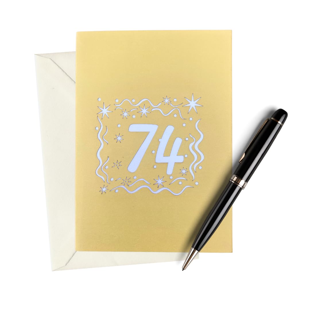 ALPHAK Happy 74th Birthday 3D Pop Up Card, Birthday 3D Greeting Card, 74th Birthday Gifts