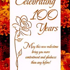 Designer Greetings Celebrating 100 Years Thin Foil Flower Age 100 / 100th Birthday Card