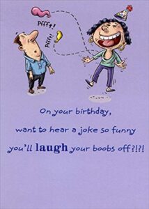 designer greetings laugh your boobs off risque funny/humorous feminine birthday card for her : woman : women