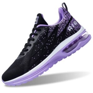 air shoes for women tennis sports athletic workout gym running sneakers - purple- size 6