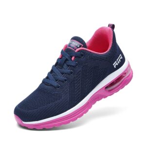 lamincoa women's air athletic running shoes lightweight breathable fashion sneakers gym training shoes tennis casual sneaker blue-rose 9