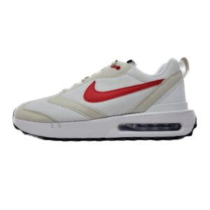 nike men's air max dawn, white/university red, 10.5 m us