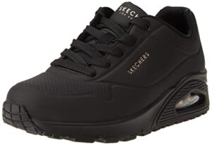 skechers womens skecher street women's uno - stand on air sneaker, black/black, 8.5 us