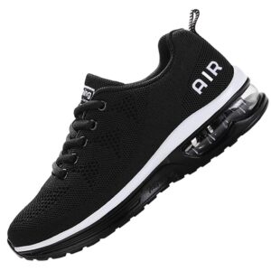 mehoto mens air running sneakers, men sport fitness gym jogging walking lightweight shoes, color blackwhite, size 9.5