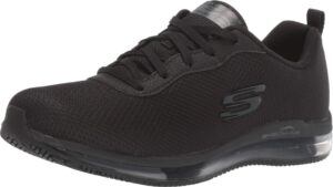 skechers womens skech-air sr health care professional shoe, black, 10 us