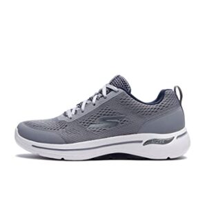 Skechers Men's Gowalk Arch Fit-Athletic Workout Walking Shoe with Air Cooled Foam Sneaker, Grey/Navy, 11.5 X-Wide