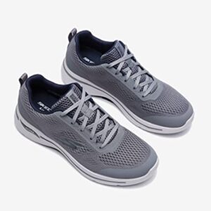 Skechers Men's Gowalk Arch Fit-Athletic Workout Walking Shoe with Air Cooled Foam Sneaker, Grey/Navy, 11.5 X-Wide