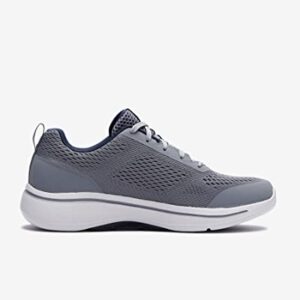 Skechers Men's Gowalk Arch Fit-Athletic Workout Walking Shoe with Air Cooled Foam Sneaker, Grey/Navy, 11.5 X-Wide