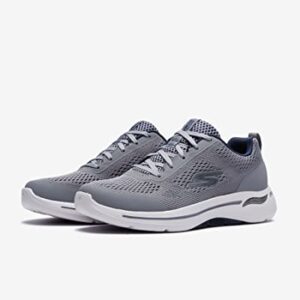 Skechers Men's Gowalk Arch Fit-Athletic Workout Walking Shoe with Air Cooled Foam Sneaker, Grey/Navy, 11.5 X-Wide